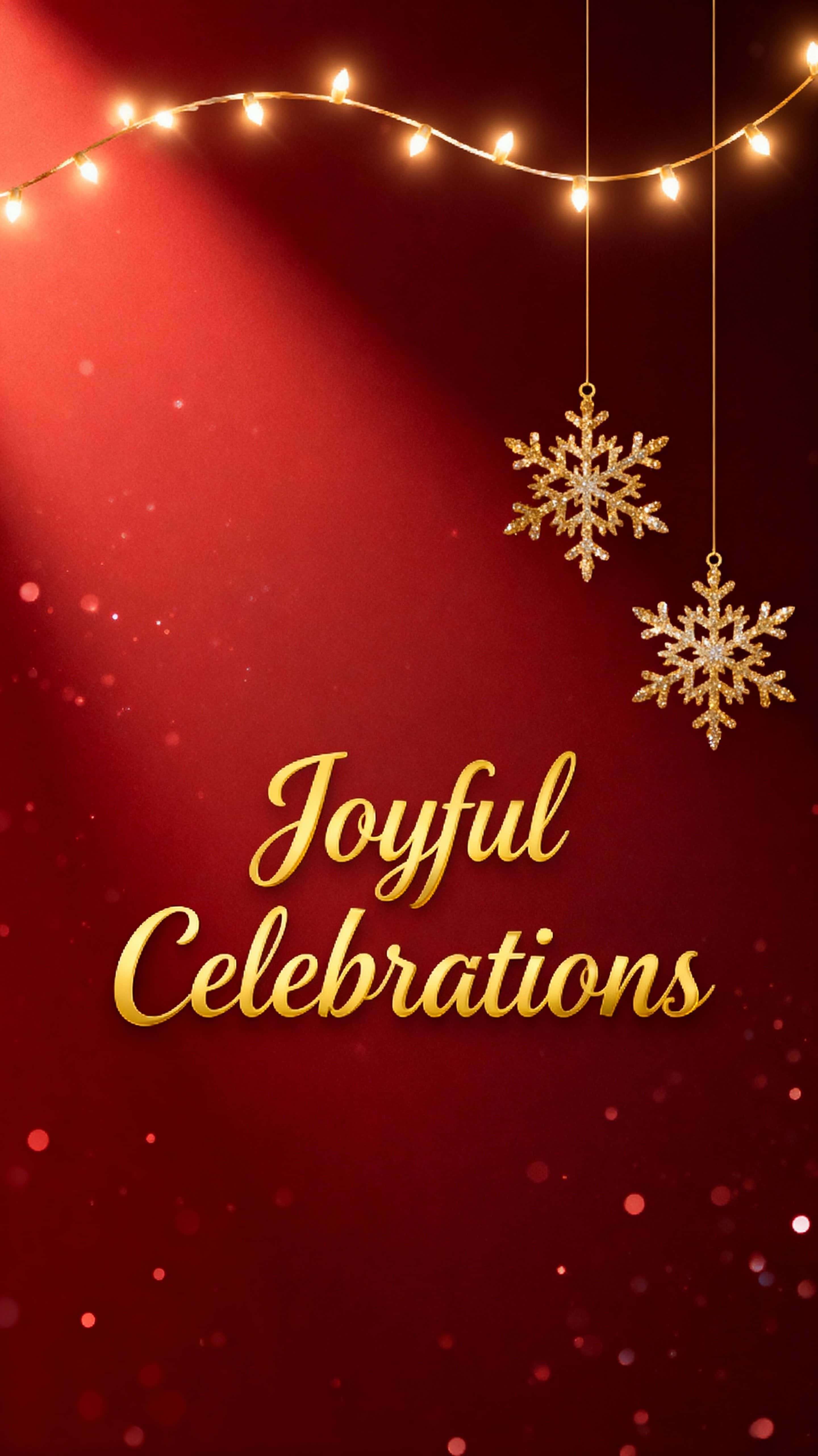 golden snowflakes on red gradient background — Free 2880x5120 AI Image ...